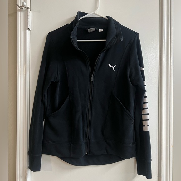 Puma | Sweaters | Puma Black Full Zip Sweater | Poshmark